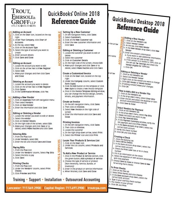 QuickBooks Reference Guide | Trout CPA QuickBooks Reference Guide | Trout CPA